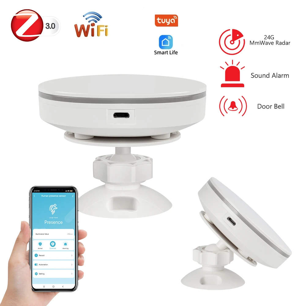 Tuya WiFi/Zigbee 3IN1 Human Presence Sensor 24G Millimeter Wave Radar ...