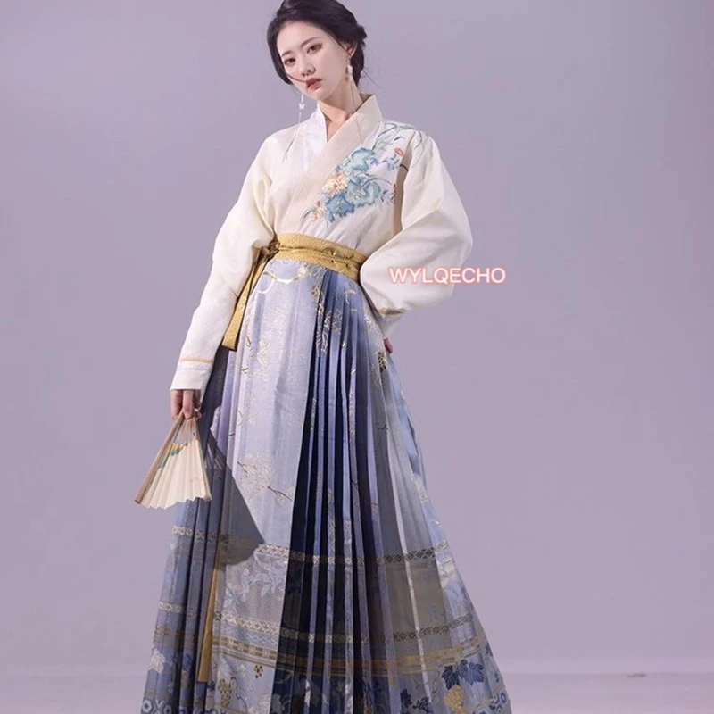 Vintage-Hanfu-Horse-Face-Skirt-Women-Chinese-Traditional-Hanfu-Stand ...