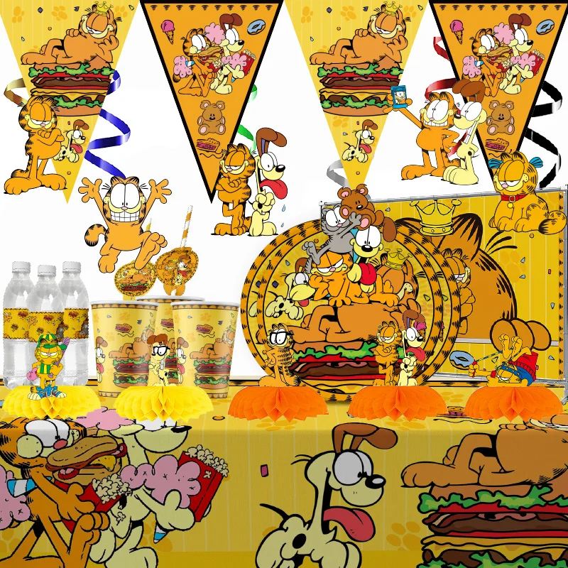 Garfield-Cartoon-Themed-Cute-Birthday-Party-Decoration-Tableware ...