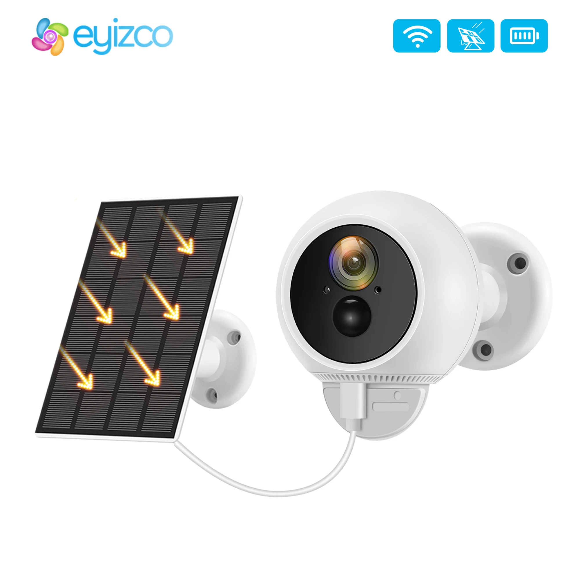 3MP Solar Kamera WIFI Outdoor 18650 Batterie Solar Powerd Externe ...