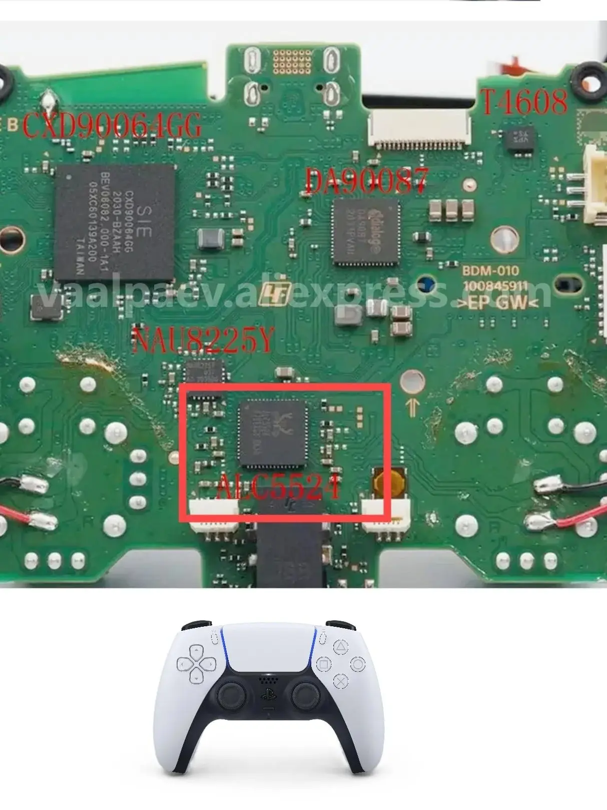 ALC5524 ДЛЯ контроллера Dualsense PS5, запасные части для аудиокодека ...