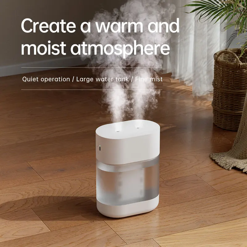 Desktop Humidifier With Dual Spray Nozzles Mist Humidification Water ...