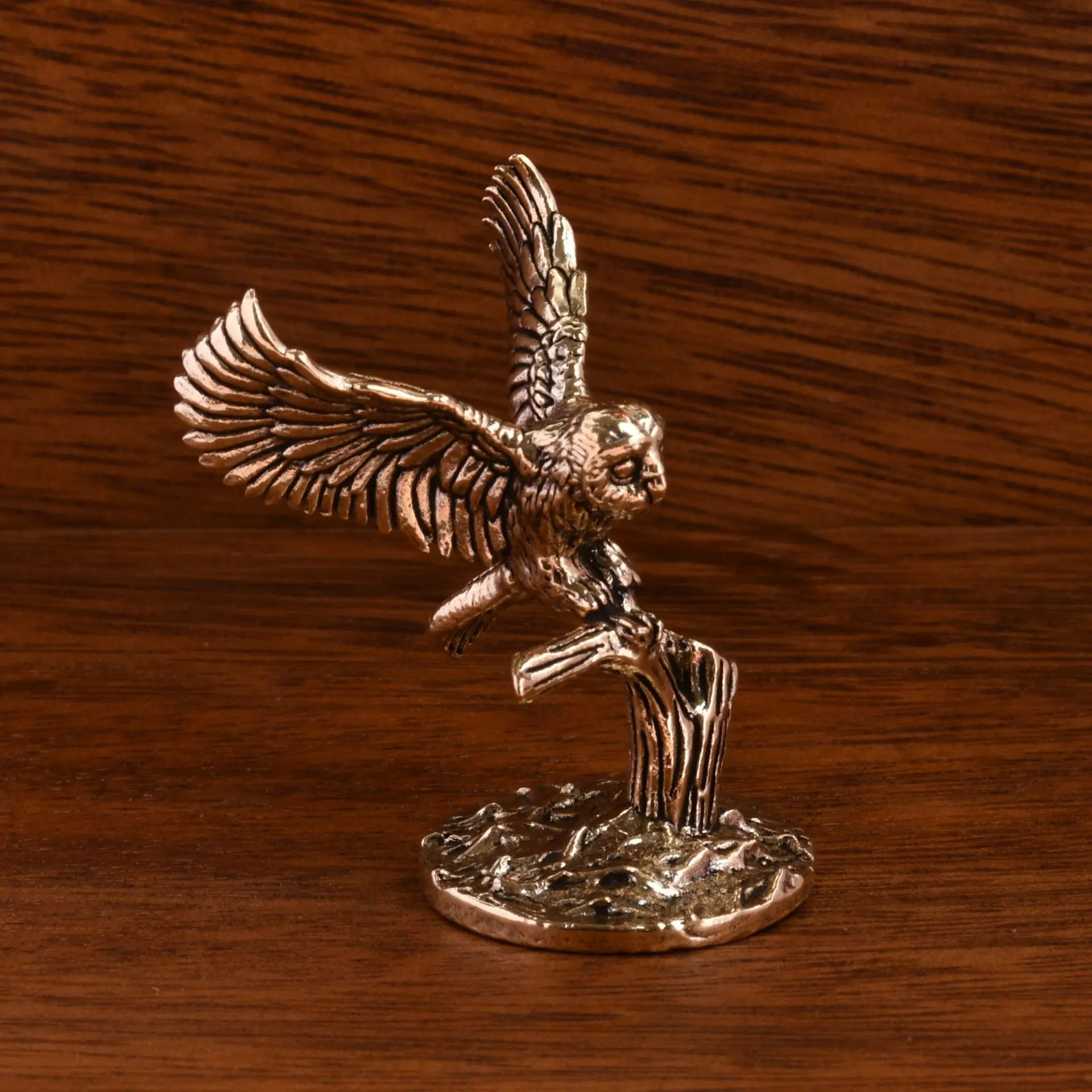 Vintage Eagle Figurine Copper Bird Statue Miniature Sculpture Ornament ...