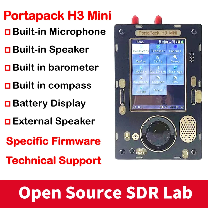 PortaPack H3 mini + HackRF Eine SDR + Antenne + Fall + Tasche SSTV/NOAA ...