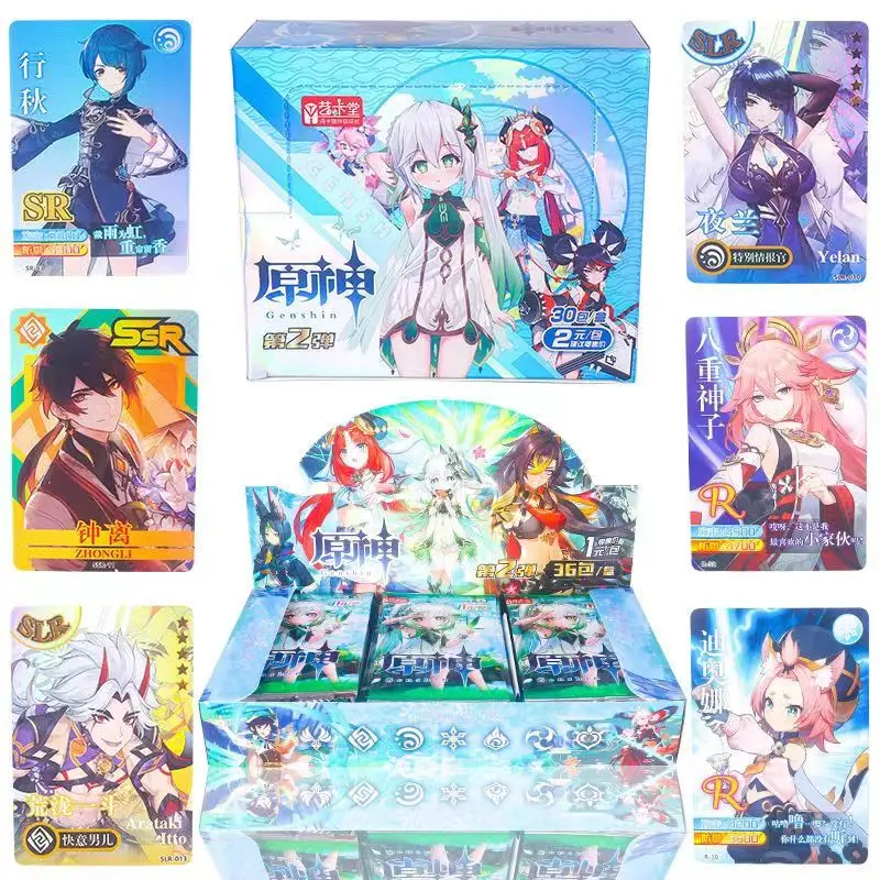 Original-Genshin-Impact-Cards-Lumine-Amber-Jean-Barbara-Gunnhildr-Anime ...