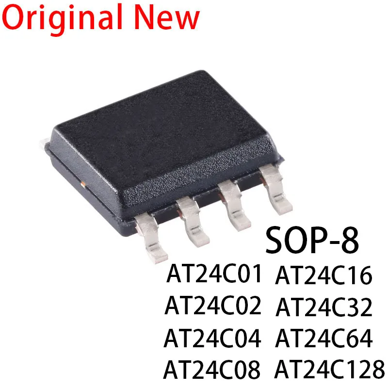 Chip nuevo y Original de 10 piezas, AT24C01, AT24C02, AT24C04, AT24C08 ...