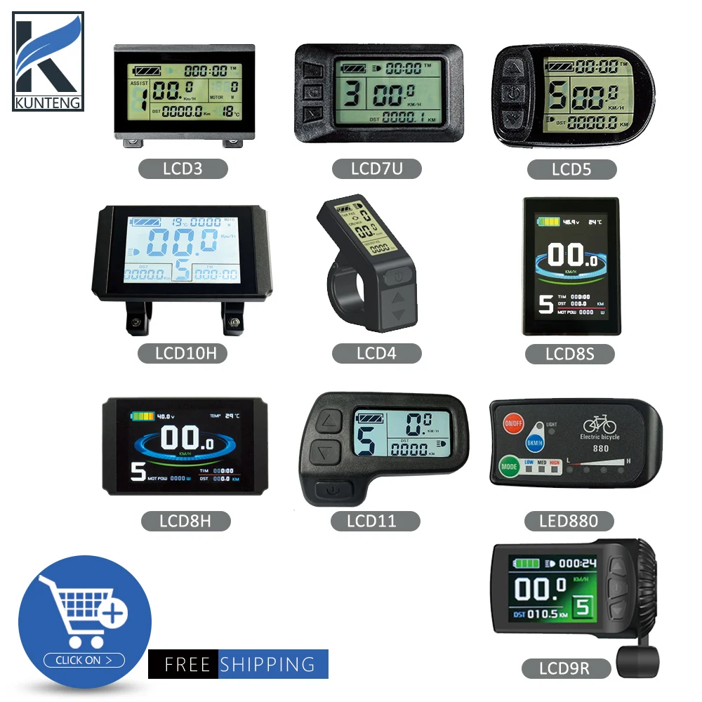 Electric Bicycle KT Display LCD3 LCD4 LCD5 LCD7 LCD8H LCD8S LCD9R ...