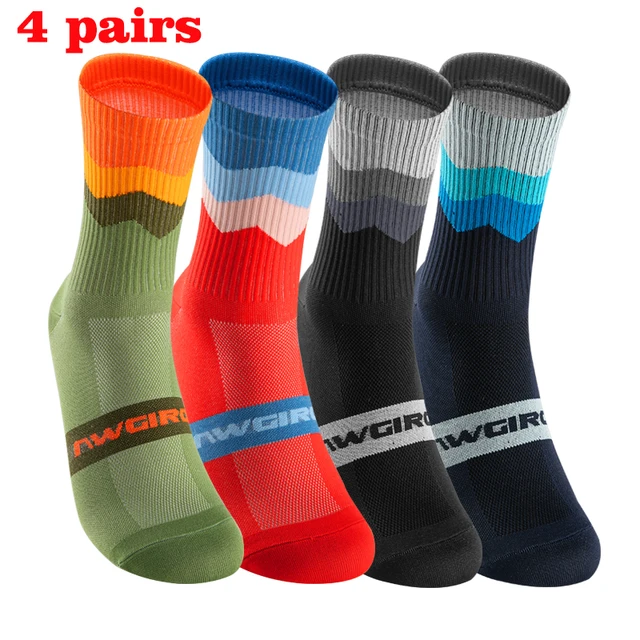 NW-GIRO 4 Pairs Bike Socks Men Nurse Compression Cycling For Women Mtb ...
