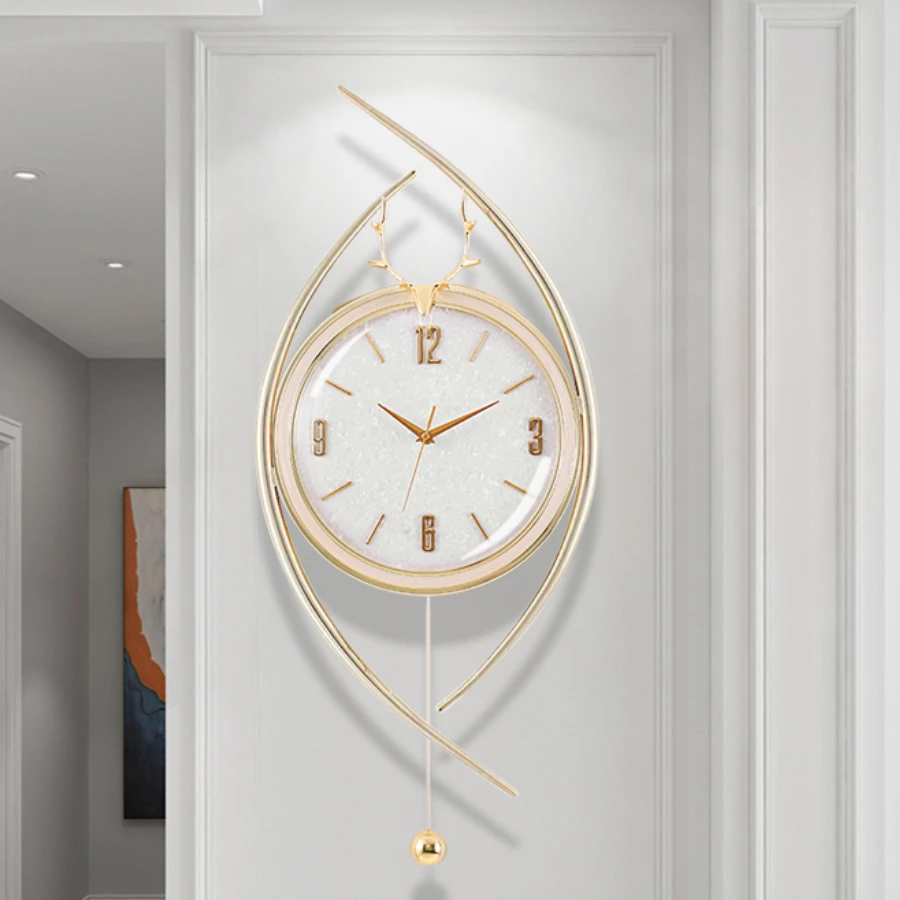 Modern-Clock-Wall-Hanging-Nordic-Design-Metal-Battery-Operated-Watch ...