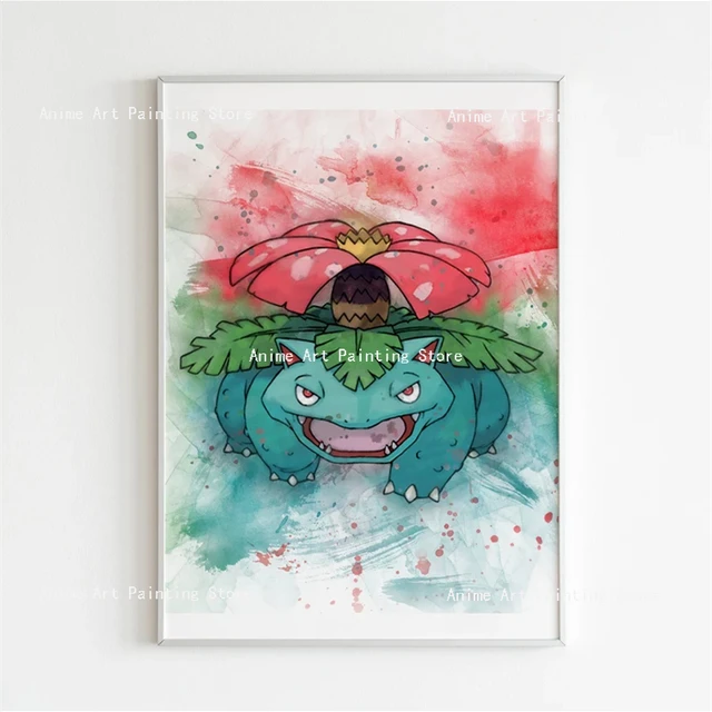 Japanese Anime Pokemon Canvas Painting Bulbasaur Charmander Squirtle ...