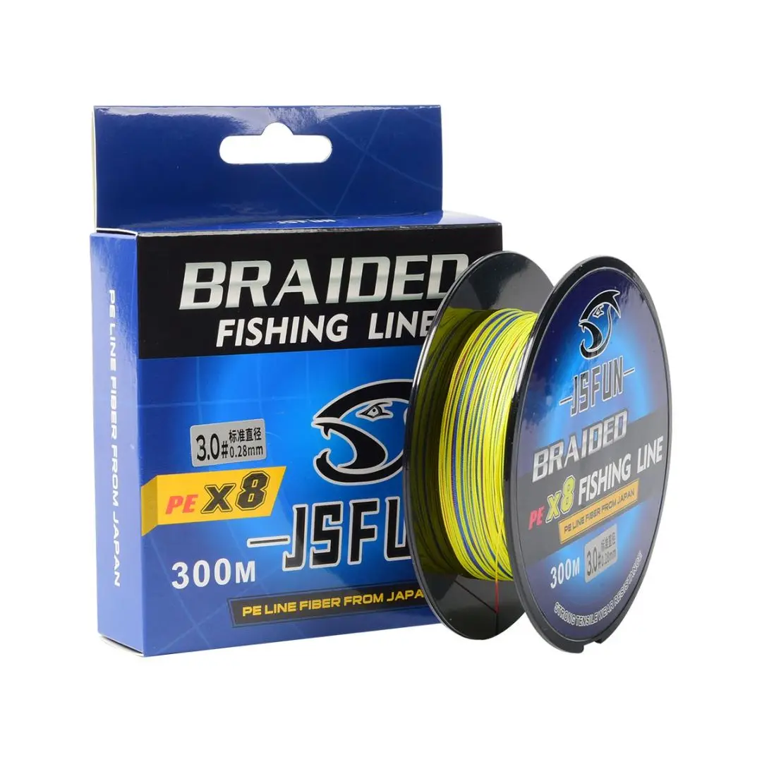 JSFUN-300M-8-Strands-Braided-Wire-Coating-Fishing-Line-Pound-Count-34LB ...