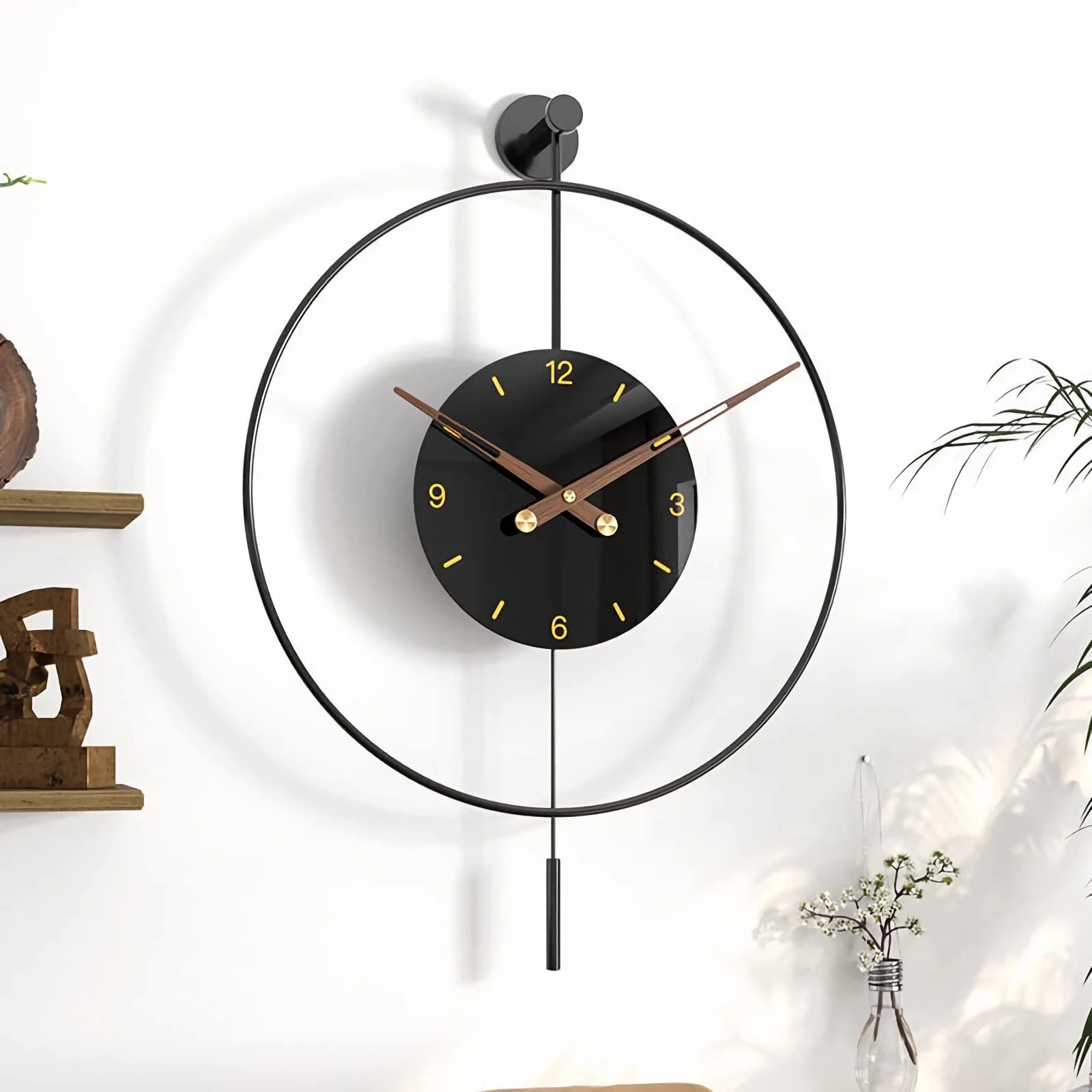 Luxury Large Wall Clock With Pendulum Modern Living Room Bedroom Office ...