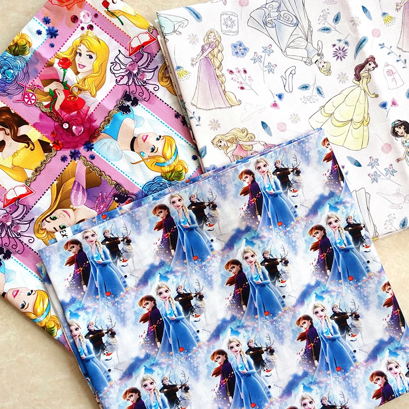 Width 110cm Stitch Winnie The Pooh Frozen Princess Disney Cotton Fabric ...