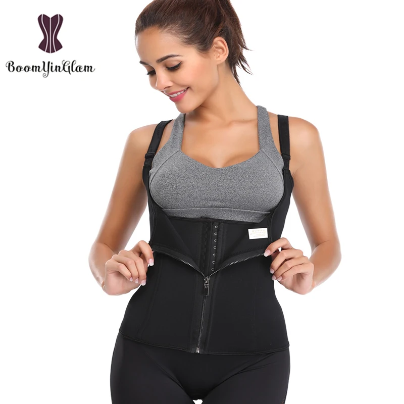 Zipper-Corset-Waist-Trainer-Sauna-Sweat-Gym-Sports-Waist-Protection ...