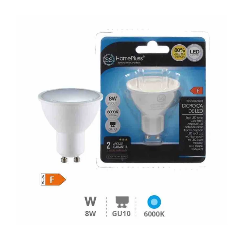 Bombilla LED 8W GU10 6000K