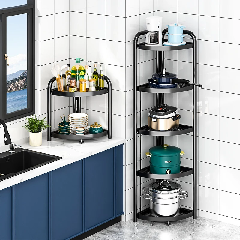 Installation-Free-Kitchen-Shelf-Floor-Multi-Layer-Folding-Corner ...