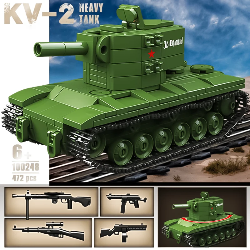 World-War-II-building-blocks-Soviet-KV-2-heavy-tank-3D-stereo-model-boy ...