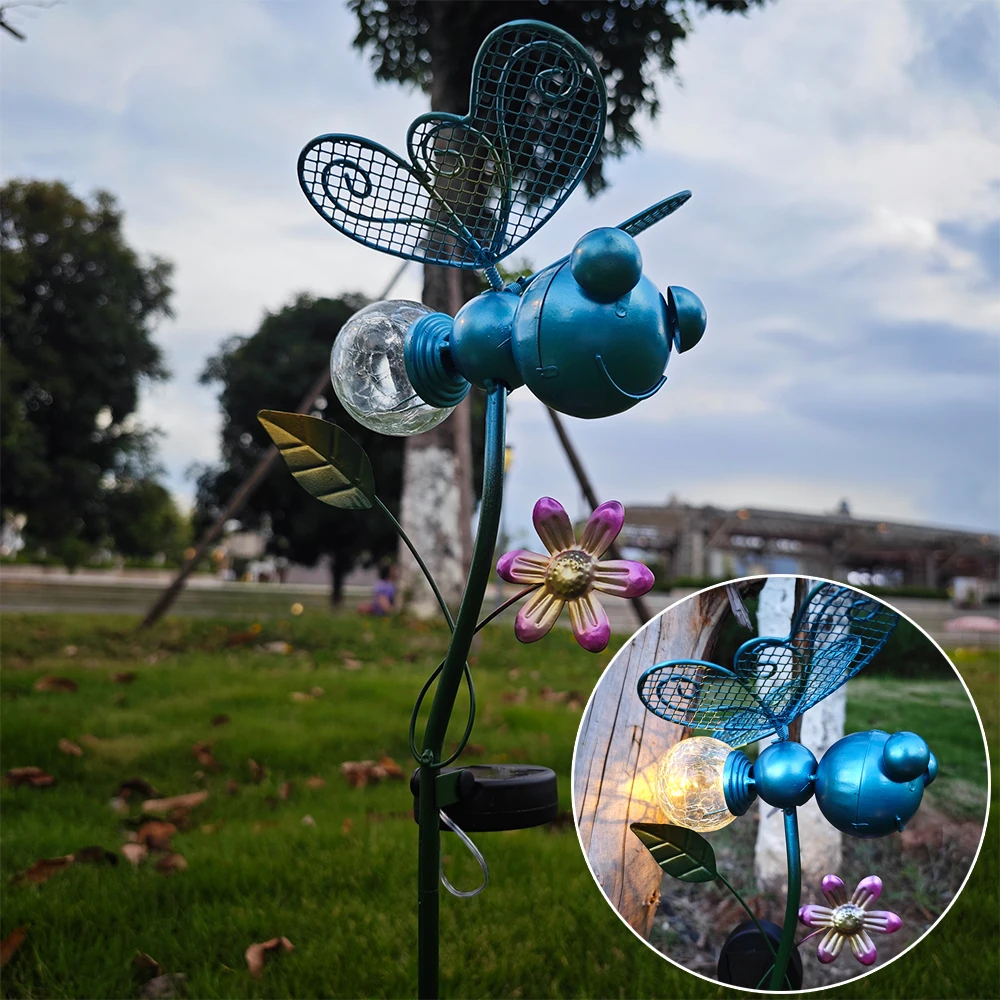 Solar-outdoor-garden-creative-decorative-garden-lights-simulate-insect ...