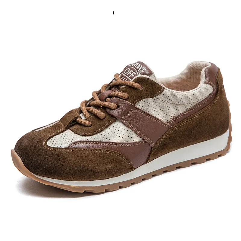 Fujin-zapatos-planos-con-plataforma-vulcanizada-para-mujer-mocasines-de-tela-de-ante-de-vaca ...