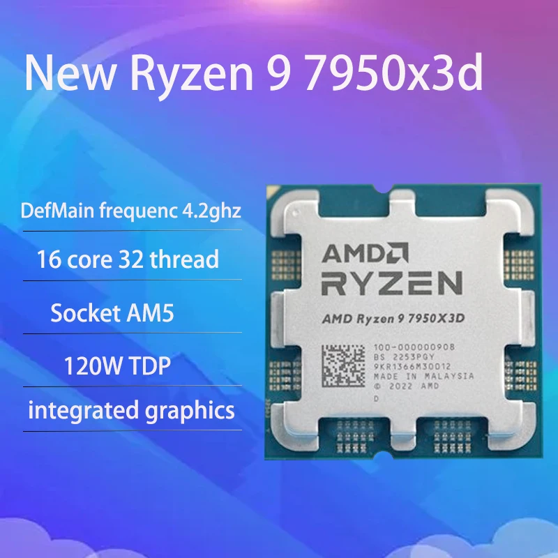 New AMD Ryzen 9 7950X3D R9 7950X3D 4.2 GHz 16-Core 32-Thread CPU ...
