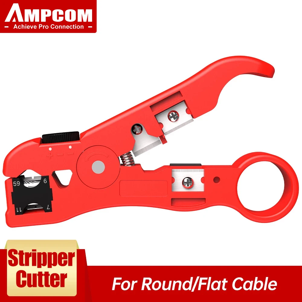 AMPCOM-All-In-One-Stripping-Tool-Cable-Wire-Stripper-Compression-Tool-Coaxial-Cable-Stripper ...