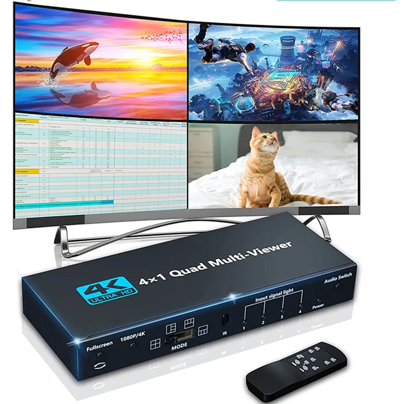 4K-HDMI-Quad-Screen-Multiviewer-4x1-1080P-4-in-1-out-HDMI-Multi-Viewer ...