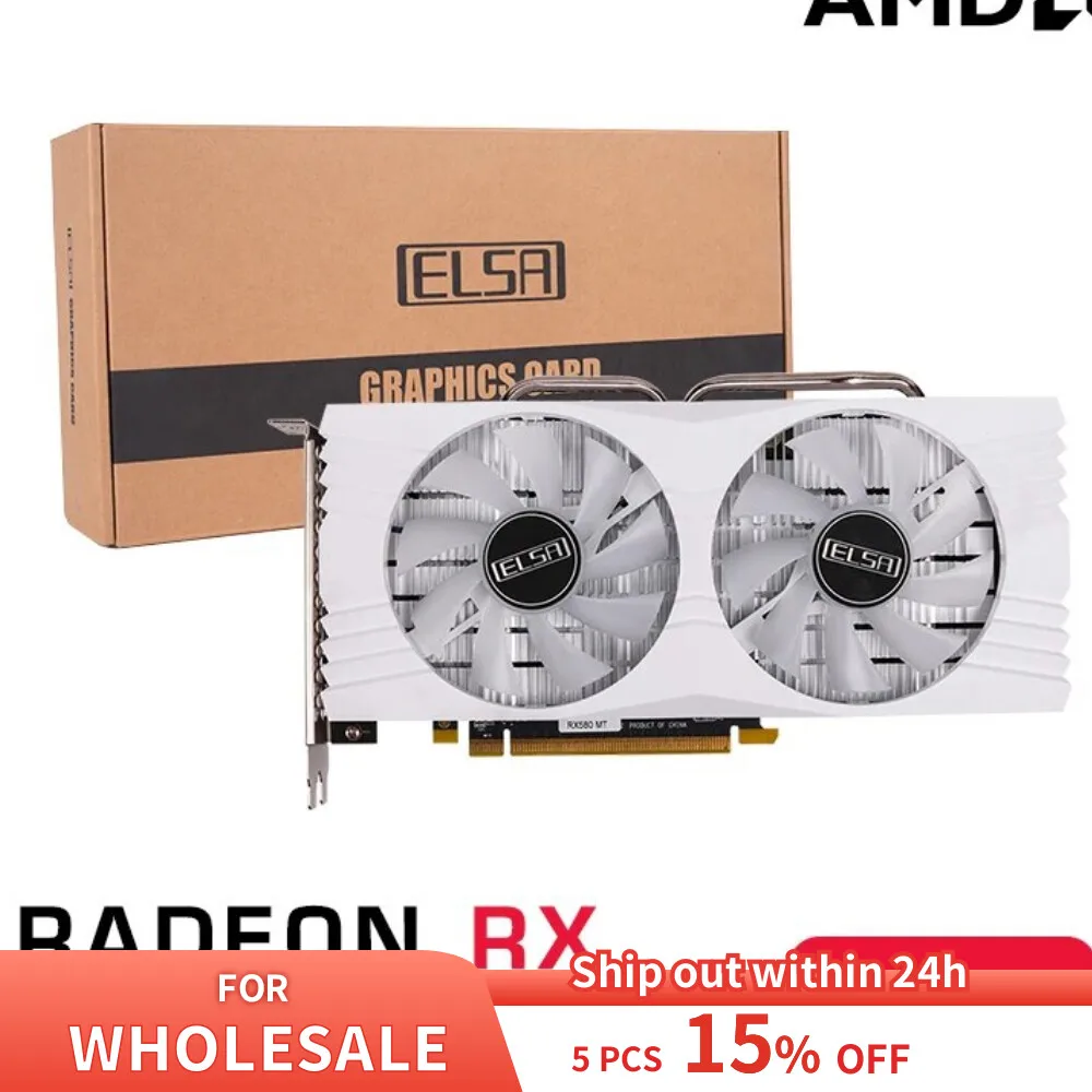 ELSA-White-Radeon-RX-580-8GB-GDDR5-256bit-GPU-Desk-Computer-Gaming ...