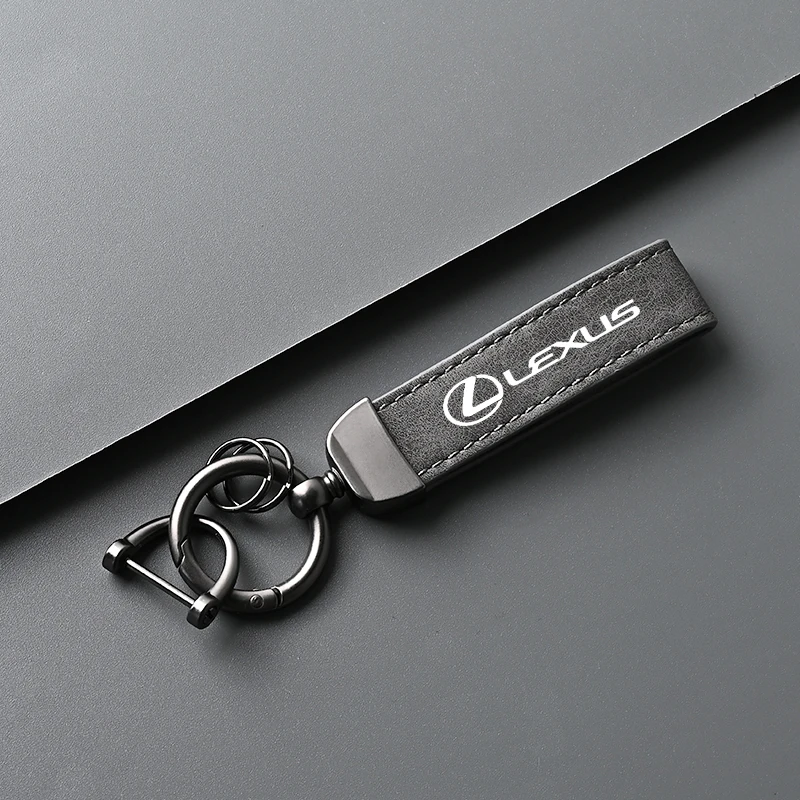 Leather Car Logo Keychain Key Chains Rings Pendant For Lexus GS F Sport ...