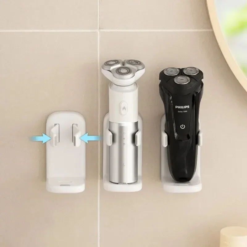 White-Razor-Storage-Rack-Electric-Razor-Holder-Non-punching-Spring-Clip ...