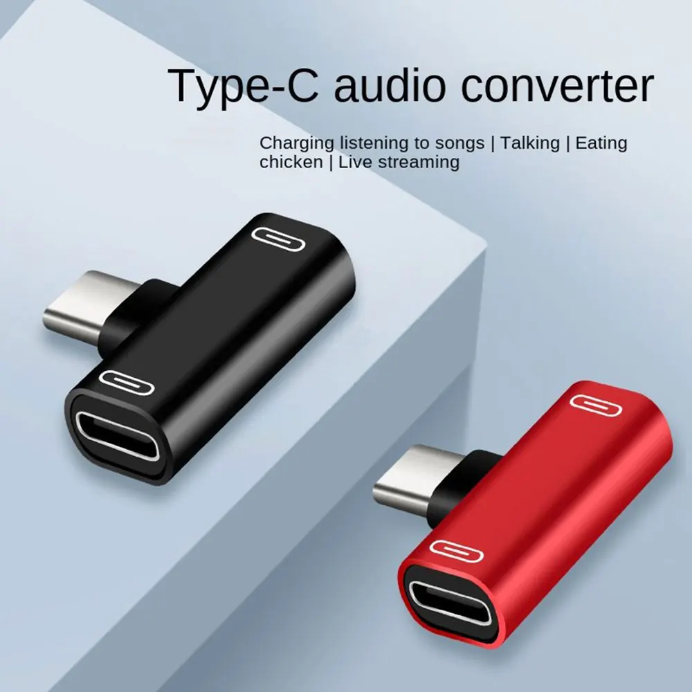 1PCS 2 In 1 USB C Splitter Type C Male To Dual Type C Female Headphone ...