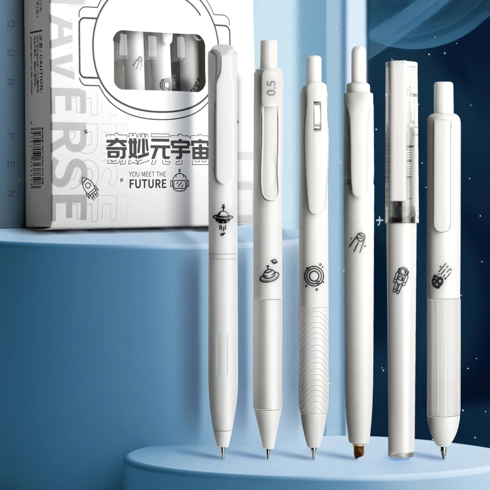 6pcs-Metaverse-Gel-Pens-Highlighter-Set-Space-Travel-0-5mm-Ballpoint ...