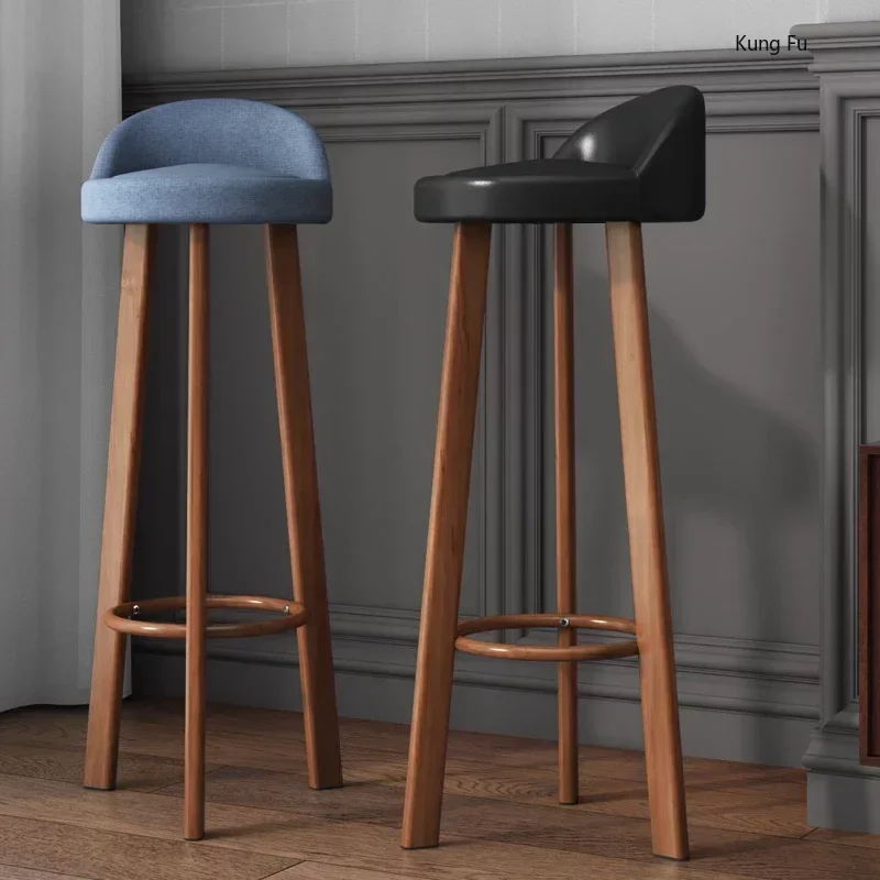 Nordic-bar-chair-home-high-stool-backrest-front-desk-chair-modern ...