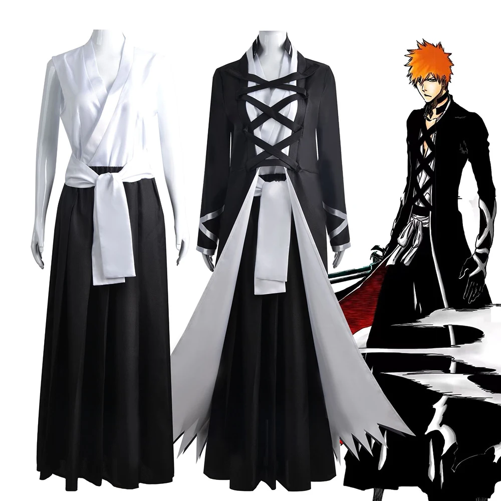 Anime Bleach Cosplay Ichigo Kurosaki Bankai Hollow Mask Wig Men ...