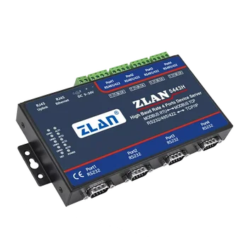 High Baud Rate 4 Port RS232 RS485 RS422 to Ethernet TCPIP Converter Modbus RTU TCP Gateway ...