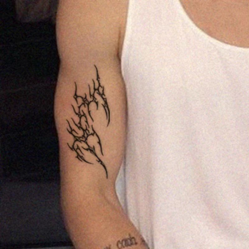 Cyber-Invasion-Line-Temporary-Tattoo-Stickers-Waterproof-Personality ...