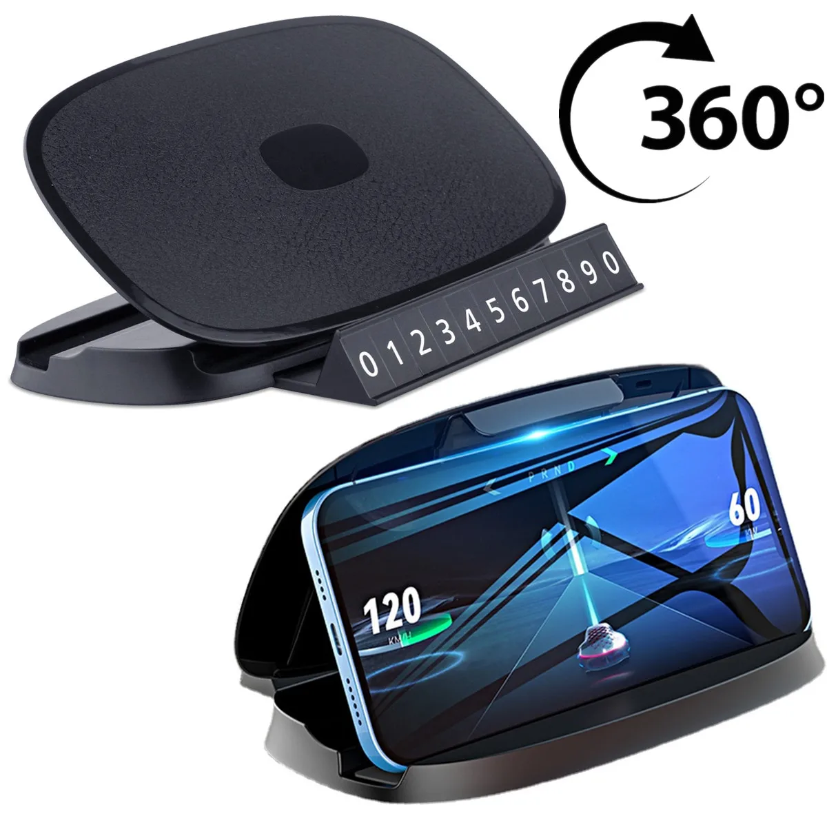 360-Rotate-Car-Mobile-Phone-Holder-Mount-on-Dashboard-Clamshell-Cell ...