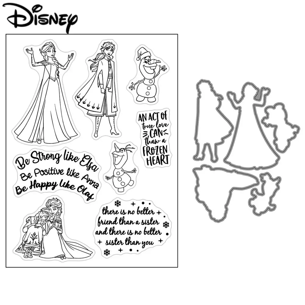 Disney-Princess-Clear-Stamps-and-Dies-Frozen-Anna-Elsa-Olaf-Sentiments ...