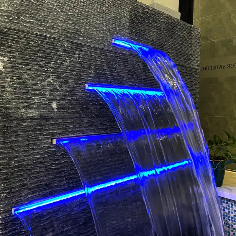 Water-Blade-Curtain-Led-Lighting-Feature-Sheer-Descent-Stainless-Steel ...