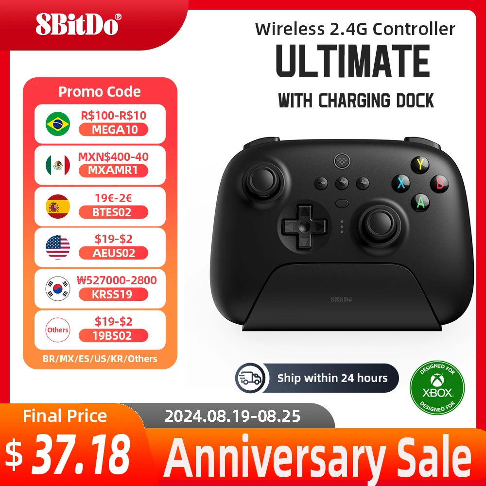 8BitDo-Ultimate-2-4G-Wireless-Hall-Effect-Controller-100-Original-for ...
