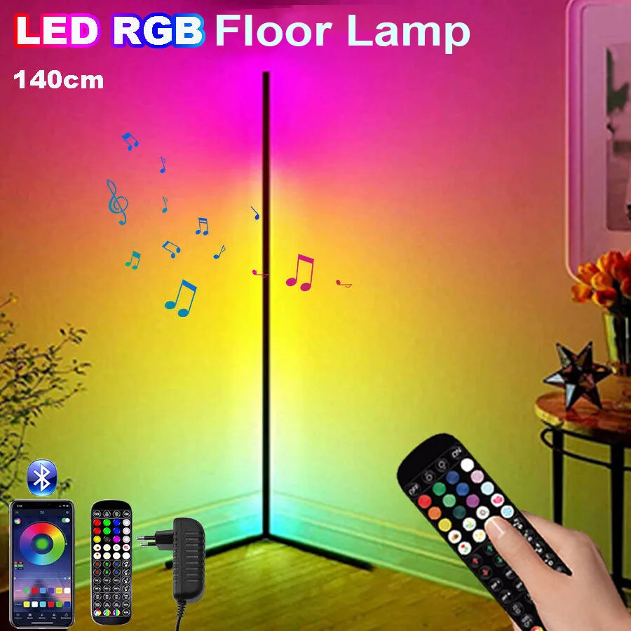 모던한 코너 플로어 램프 침실 장식 가구 거실 Tuya Rgb Led 조명 조도 조절이 가능한 알렉사 조명 침대 머리맡