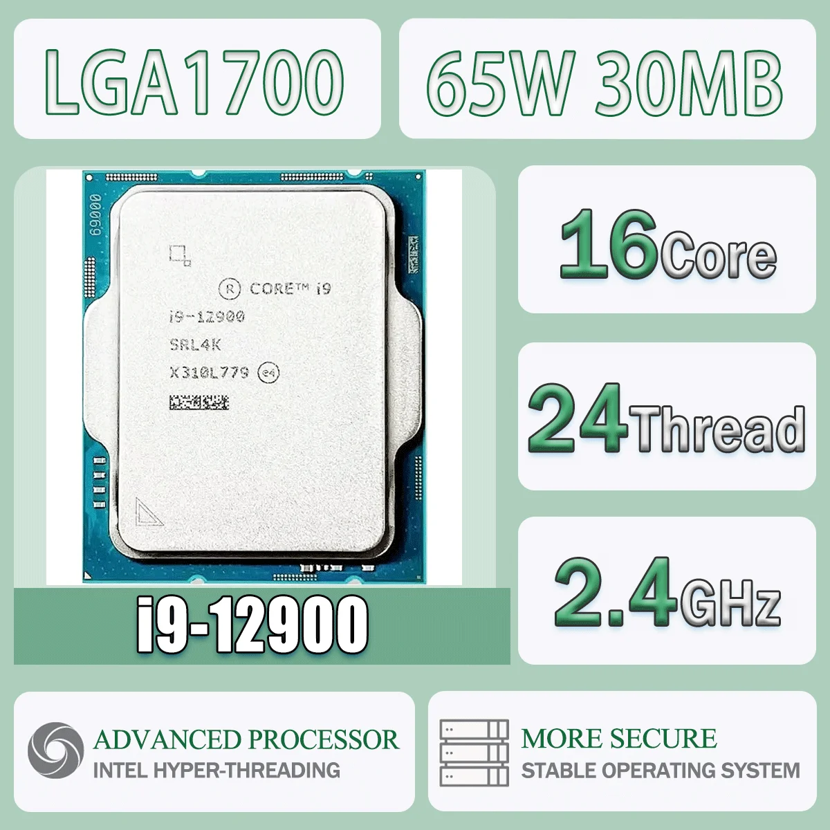 Intel Core i9-12900 16Core 24Thread 2.4GHz 65W 30MB Cache 10nm Alder ...