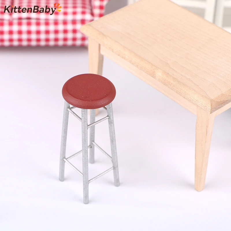 1Pcs-1-12-Dollhouse-Miniature-Bar-Stool-Chair-High-Stool-Mini-Round ...