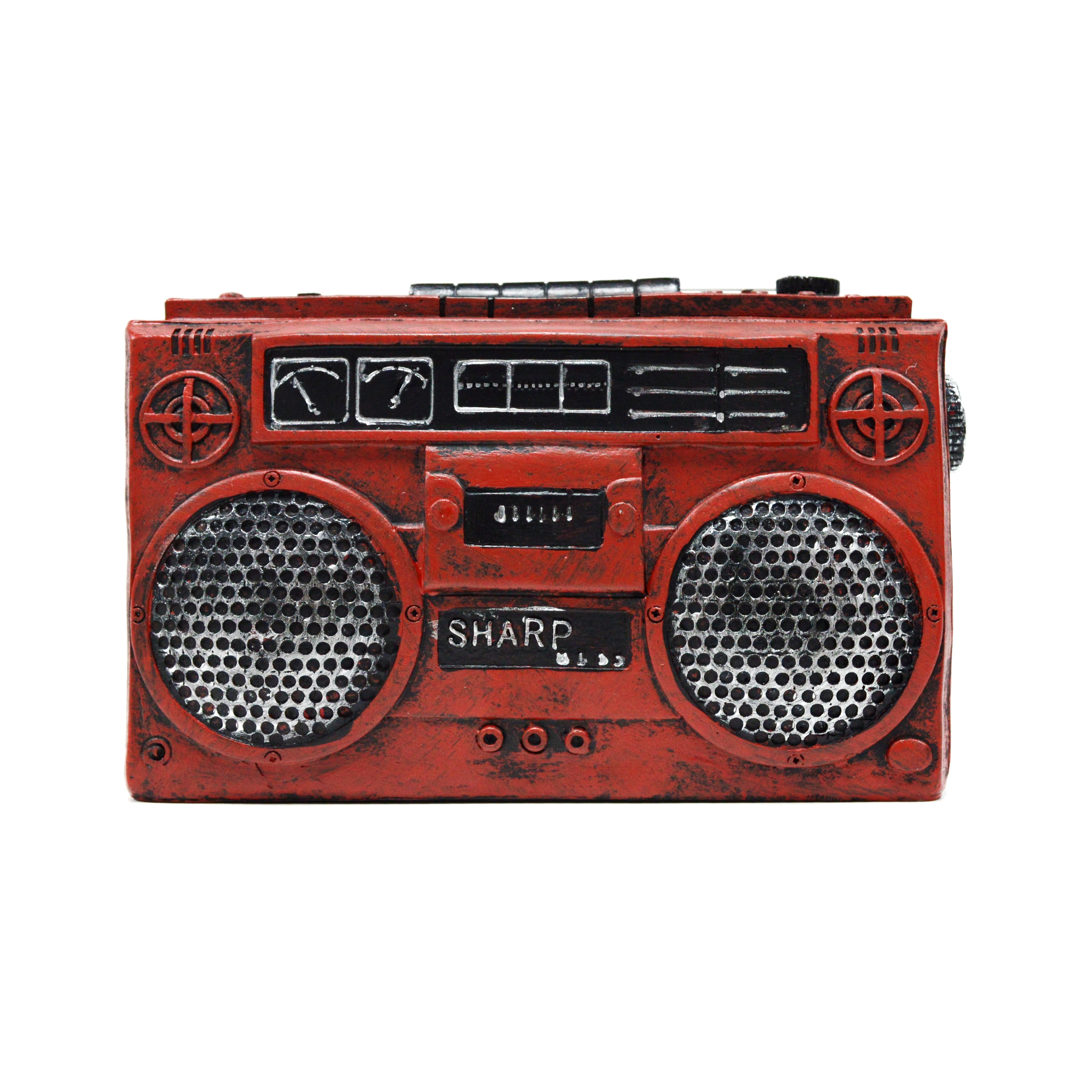 Rectangle Classic Red American Resin Radio Figurines Home Decor Antique ...