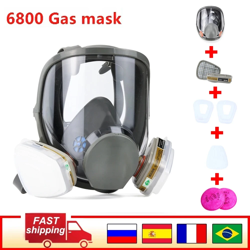 6800-Gas-Mask-Anti-Fog-Full-Face-Respirator-Industrial-Painting ...