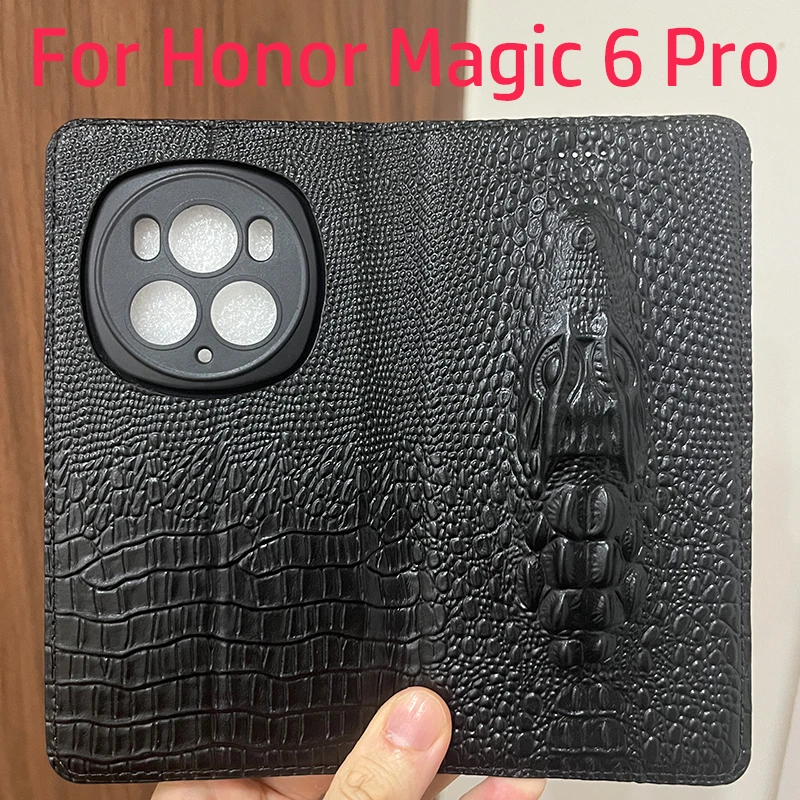 Luxurious Genuine Leather Magnetic Wallet Phone Case Cover for Magic 7 ...