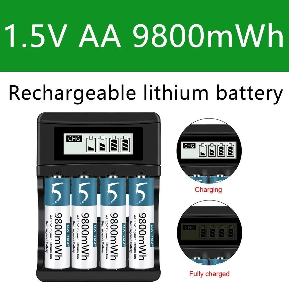 AA Battery 1.5V Rechargeable Polymer Lithium-ion Battery AA Battery for ...