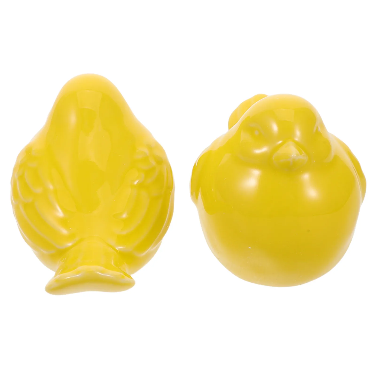 2Pcs Nordic Ceramic Birds Porcelain Yellow Small Home Office Decor ...