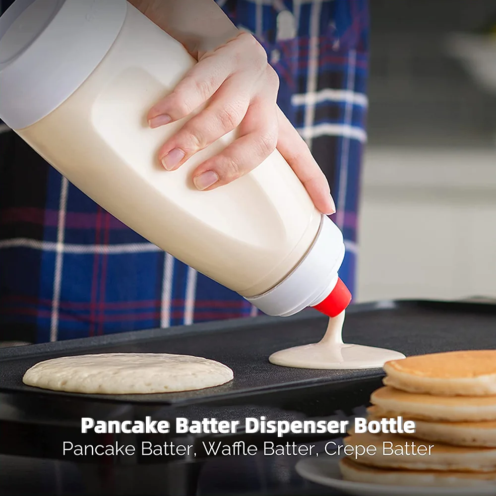 Pancake-Batter-Dispenser-and-Mixer-with-Stirring-Ball-Wire-Whisk-for ...