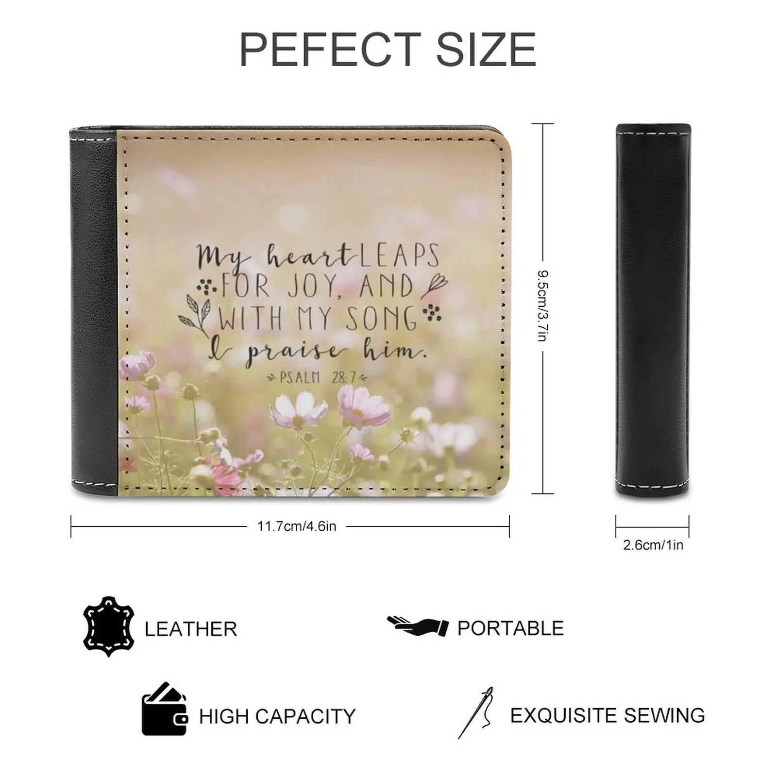 Bible Verse-Psalm 28 7 Business Men Wallets Small Money Purses New ...