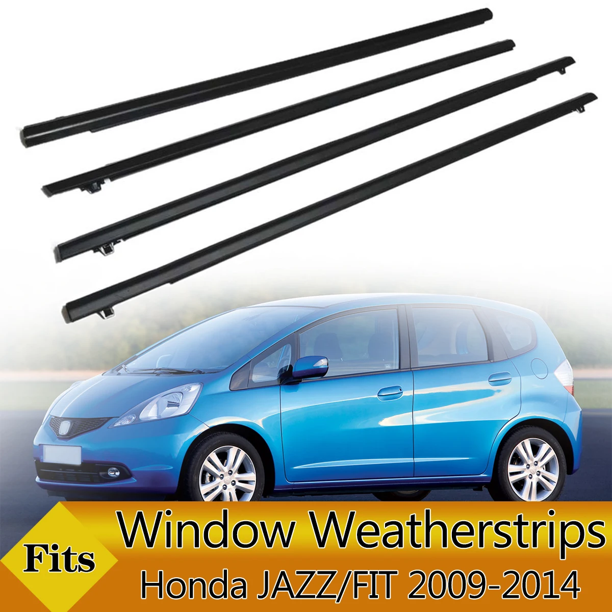 4PCS Car Outer Windows Rubber Weatherstrip Waterproof Pressure Strip ...